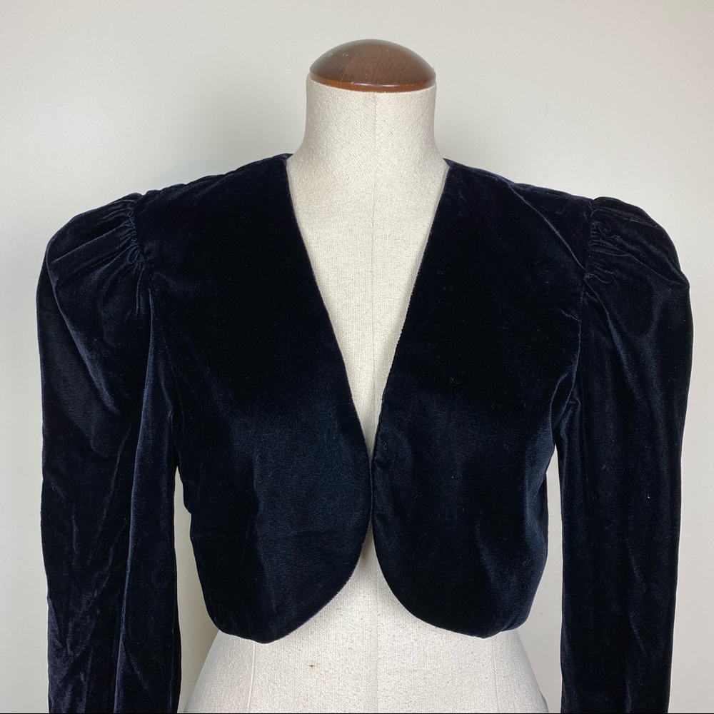 Vintage Cropped Velvet Jacket - Gem